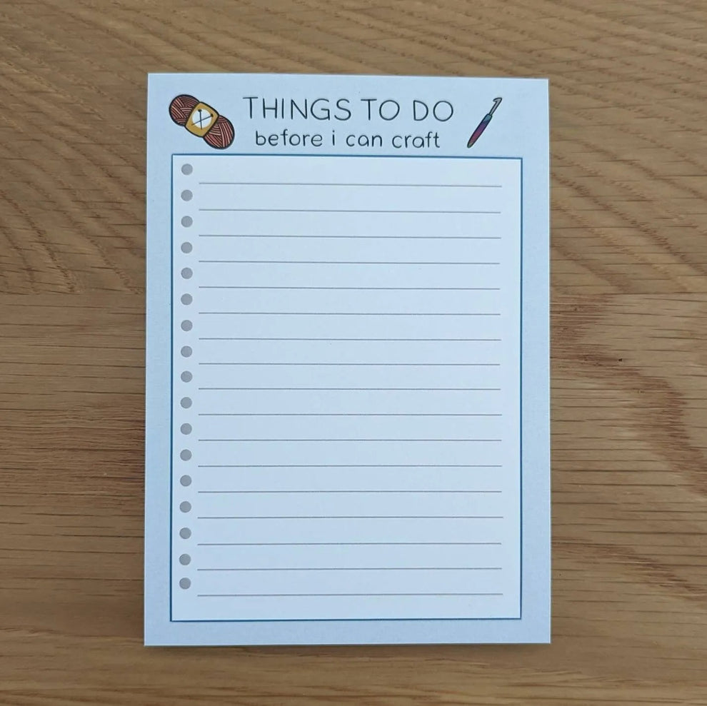 Crafter's To Do List - A6 Notepad | Patti and Bango's Place